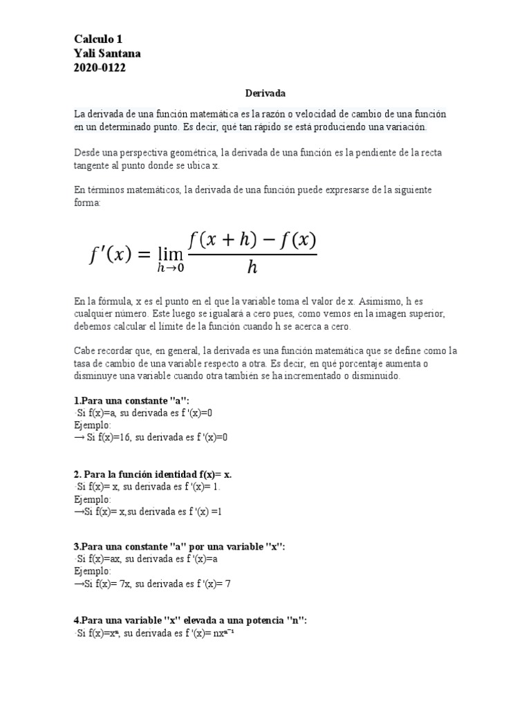 Derivada y Aplicaciones | PDF | Derivado | Conjunto convexo