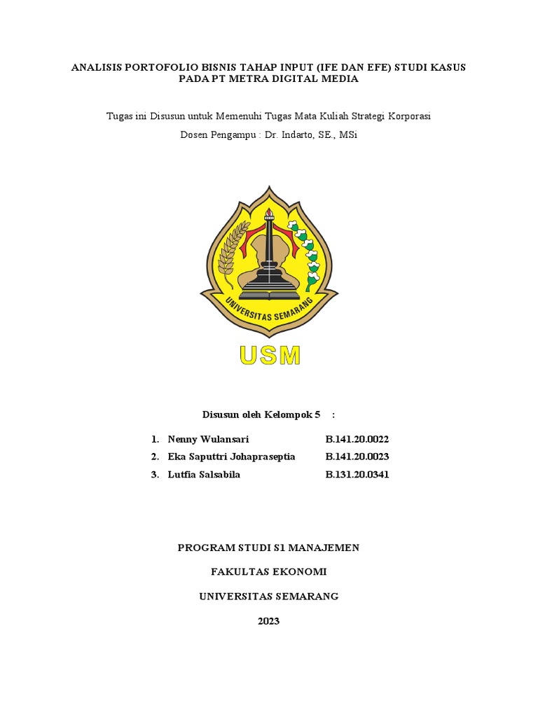 Kel 5 - Analisis Portofolio Tahap Input Ife Dan Efe | PDF
