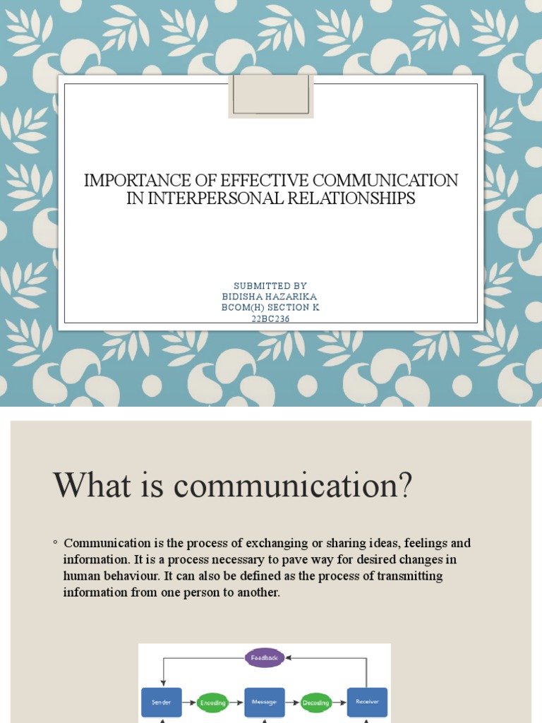 Importance of Effective Communication in Interpersonal Relationships ...