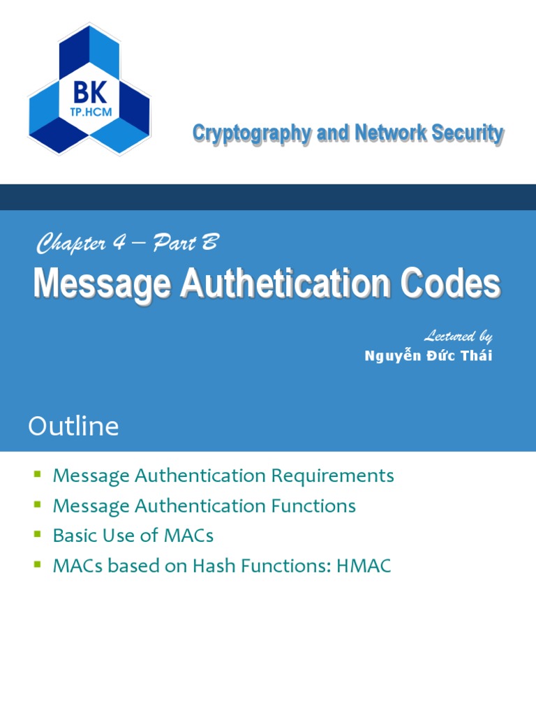 Message Authentication Codes | PDF | Cryptography | Key (Cryptography)