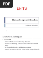 HCI-5 Evaluation Techniques | PDF | Usability | Experiment