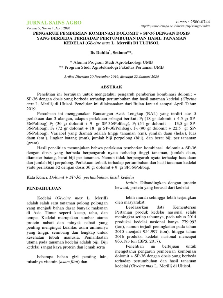 Jurnal Sains Agro | PDF