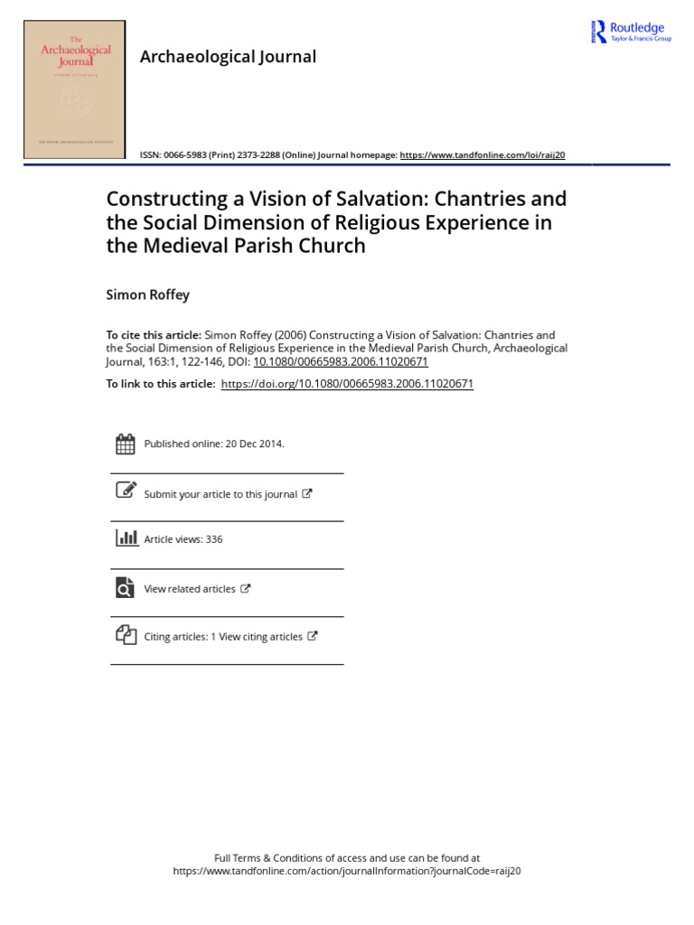 Constructing A Vision of Salvation Chantries and The Social Dimension ...