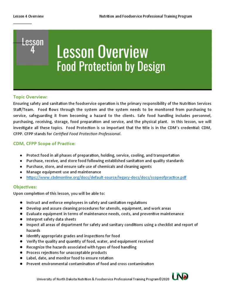 Lesson 4 Lesson Overview | PDF | Hazards | Sanitation