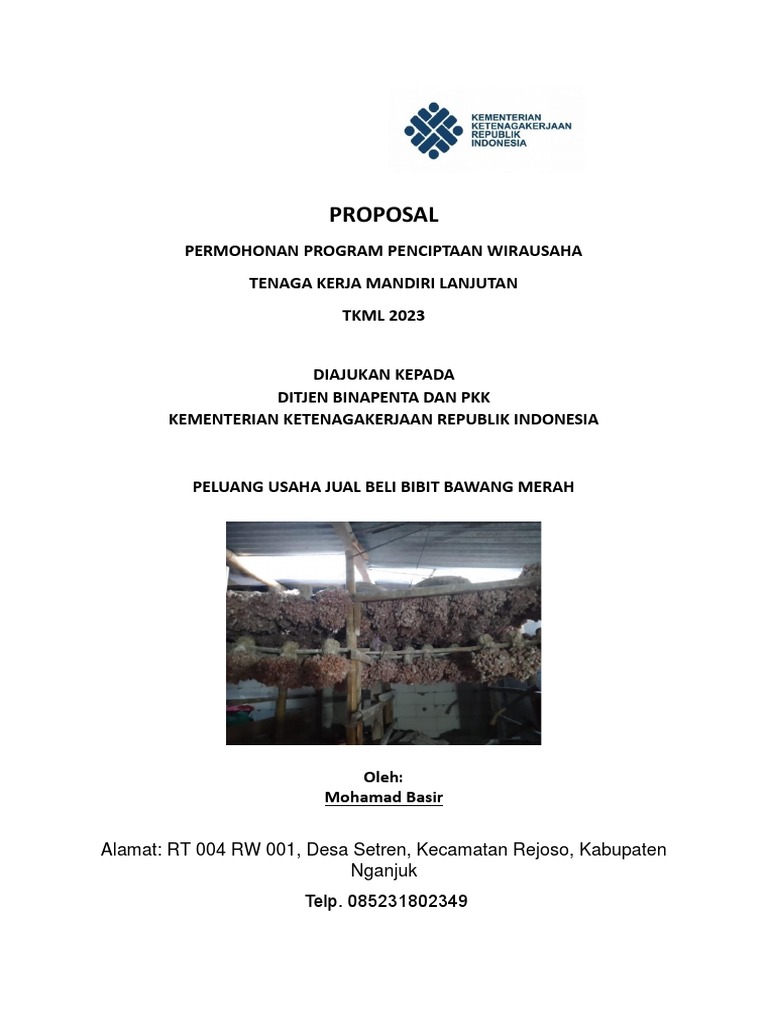 Contoh PROPOSAL TKM LANJUTAN 2023 | PDF