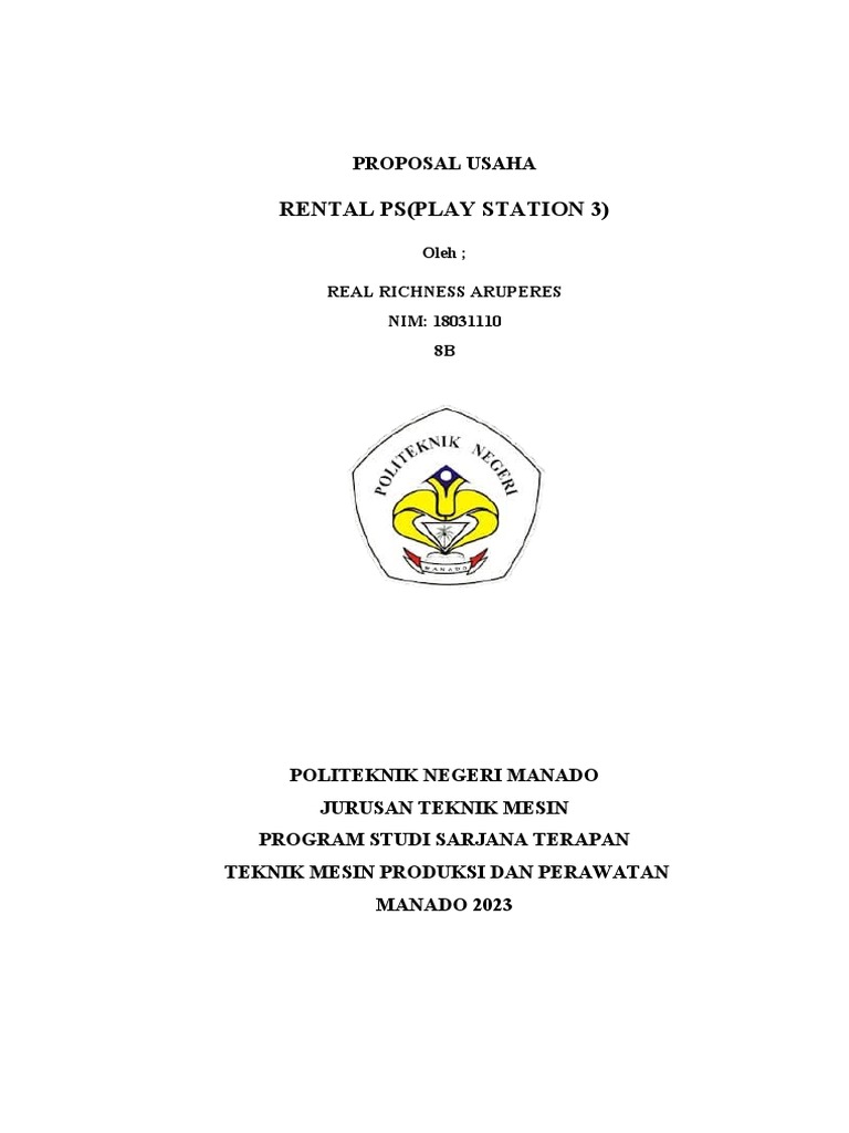 Proposal Usaha Rental PS | PDF
