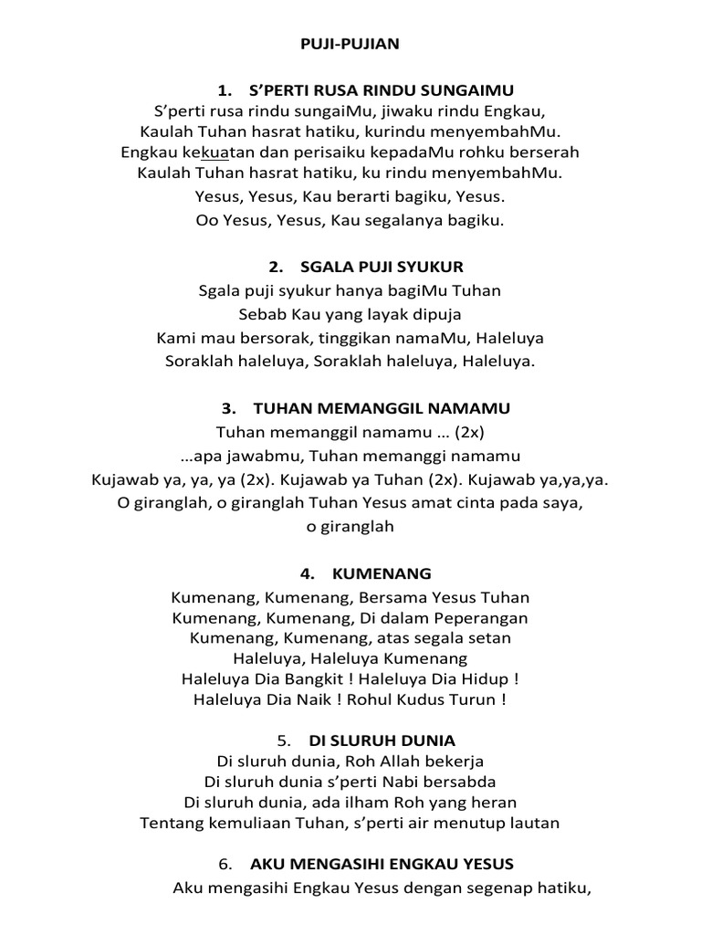 Pujian Pujian | PDF