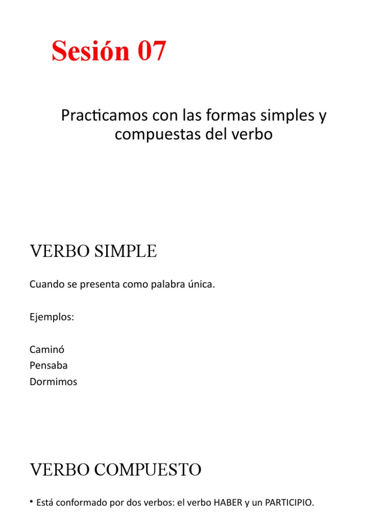 Verbo Simple y Compuesto | PDF