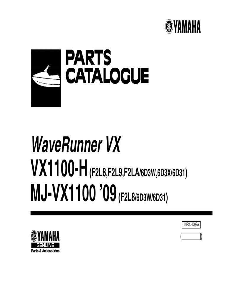 Waverunner VX: Vx1100-H Mj-Vx1100 '09 | PDF | Manufactured Goods | Machines