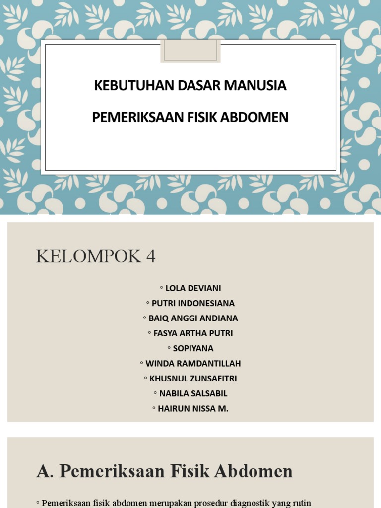 Pemeriksaan Fisik Abdomen - KLP 4 | PDF