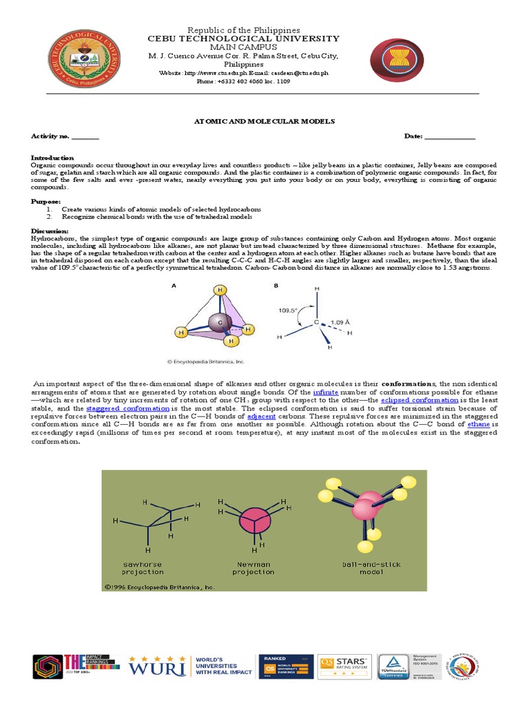 Chem Bio Act.1 Atomic and Molecular Models | PDF | Chemical Bond ...