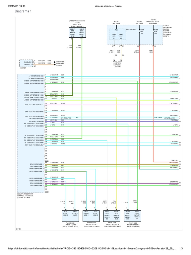 Diagram of Front Passenger Side Impact Sensors and Their Connections to ...