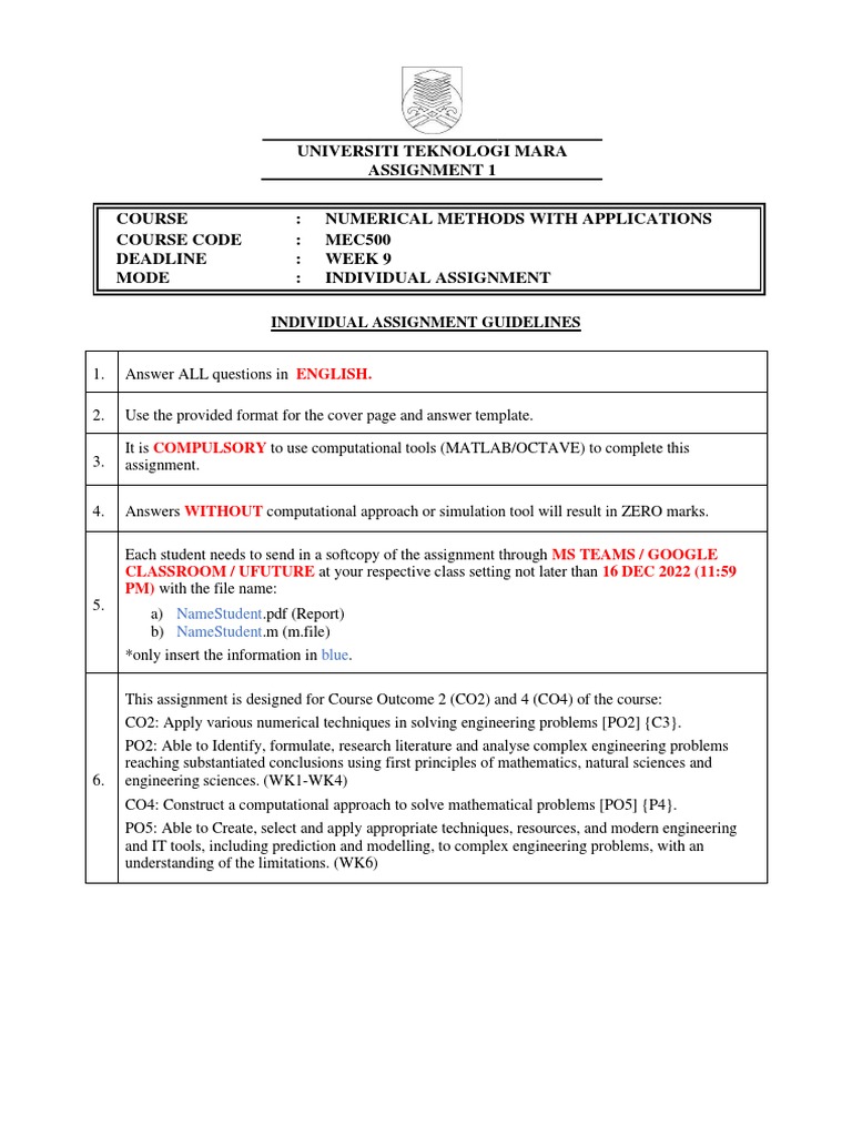 Numerical Methods With Application Assignment 1 | PDF | Applied Mathematics | Mathematical Analysis