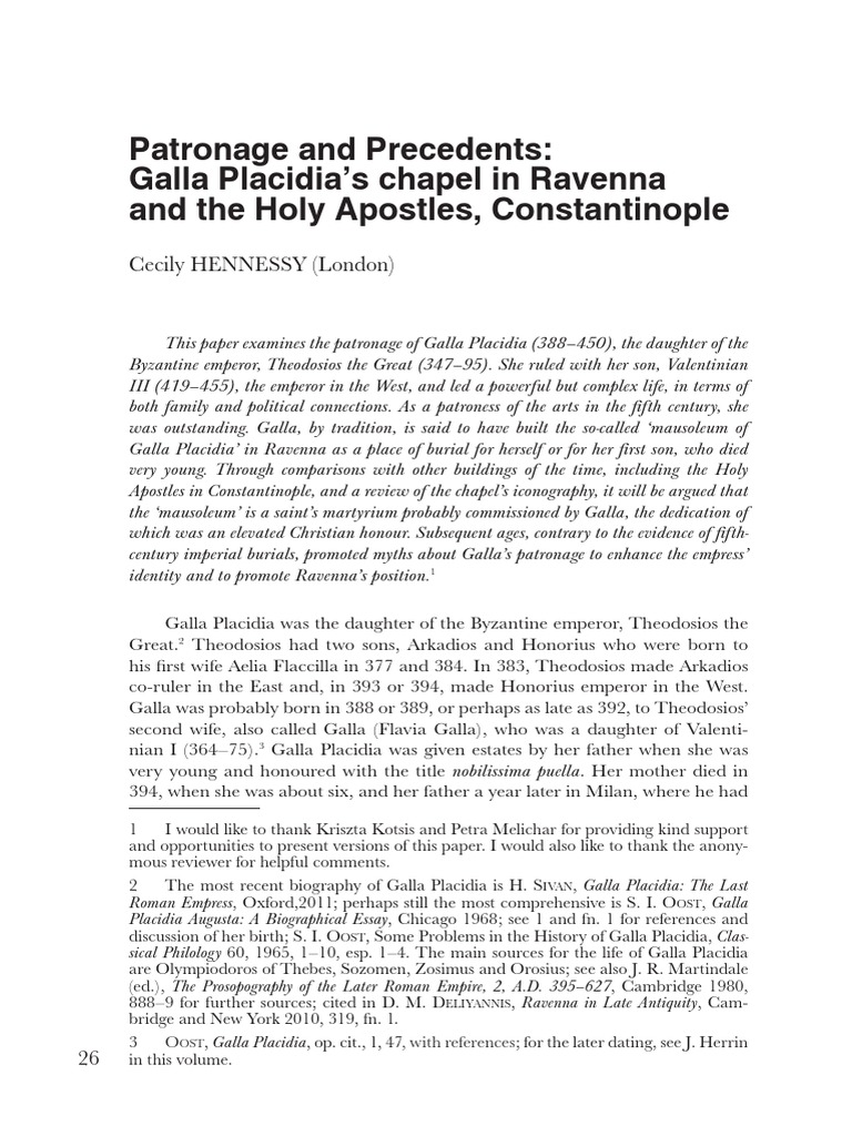 Patronage and Precedents: Galla Placidia's Chapel in Ravenna and The ...