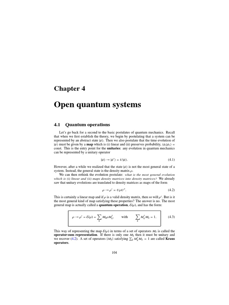 Kraus Ops | PDF | Matrix (Mathematics) | Quantum Mechanics