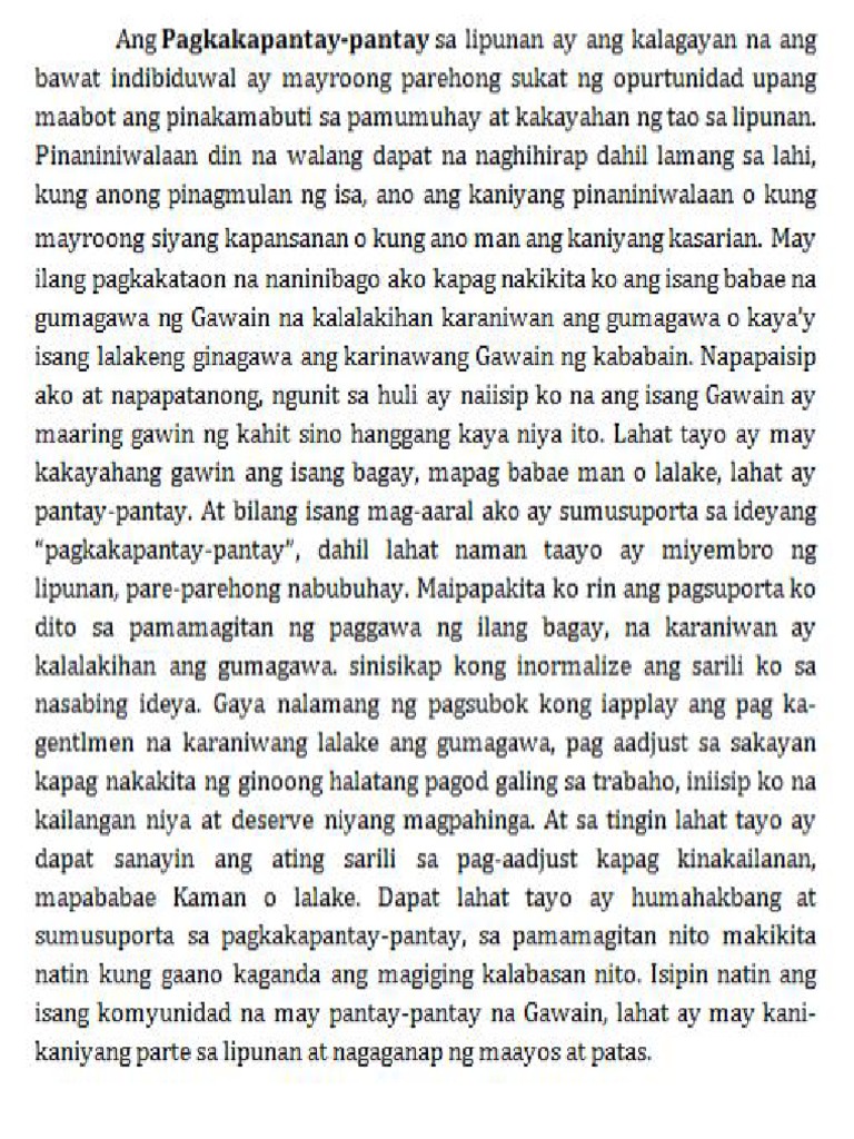 Ang Pagkapantay-Pantay Sa Lipunan | PDF