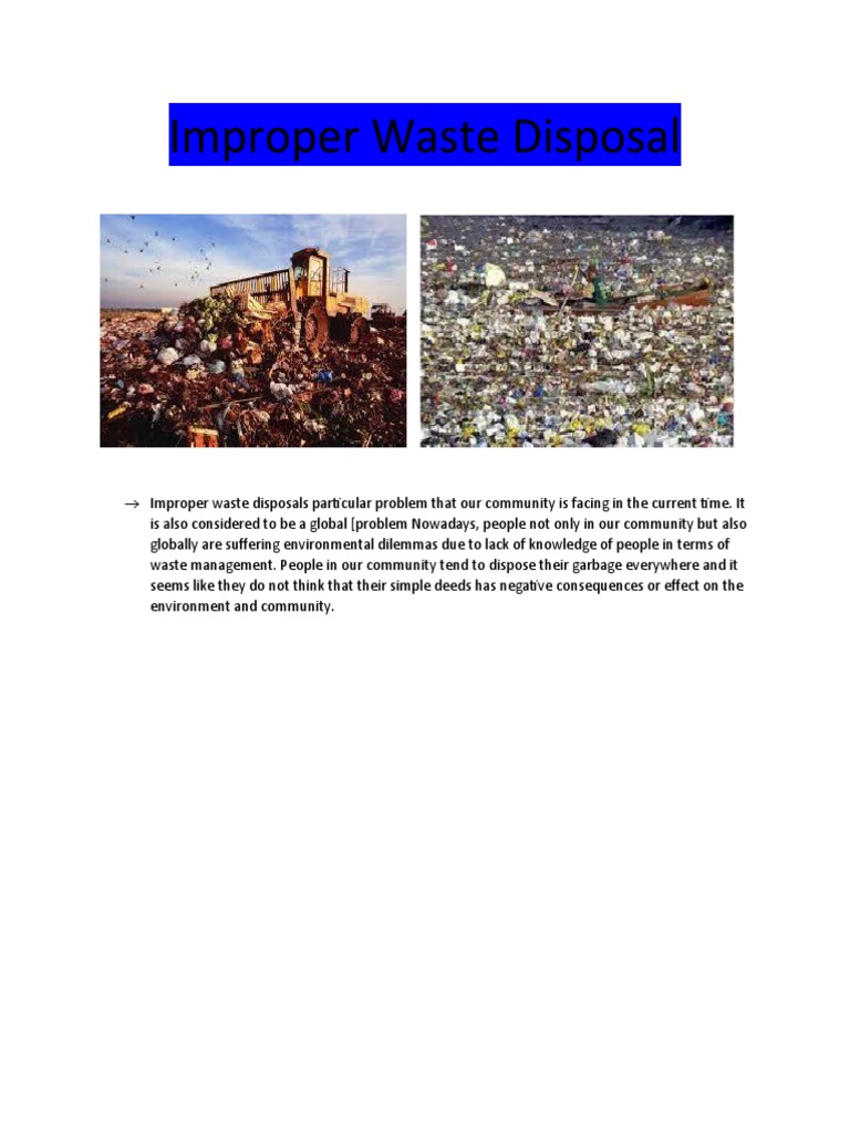 Improper Waste Disposal | PDF