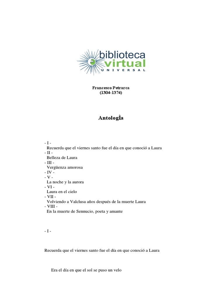 Frases de amor de Petrarca sobre Laura | PDF | Amor