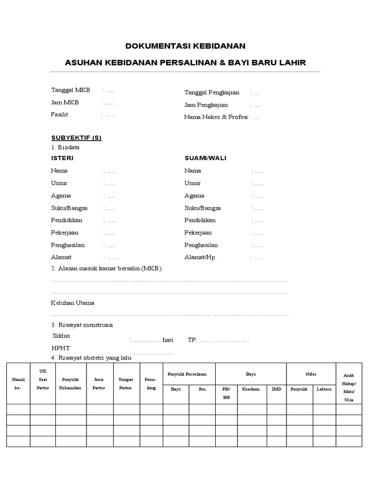 SOP Pelaporan Askeb Persalinan Bu Ika Yudhi | PDF