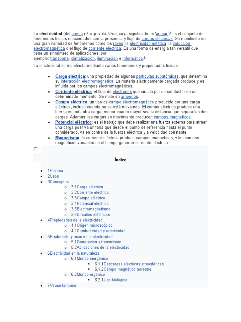 ELECTRICIDAD | PDF | Electricidad | Corriente eléctrica