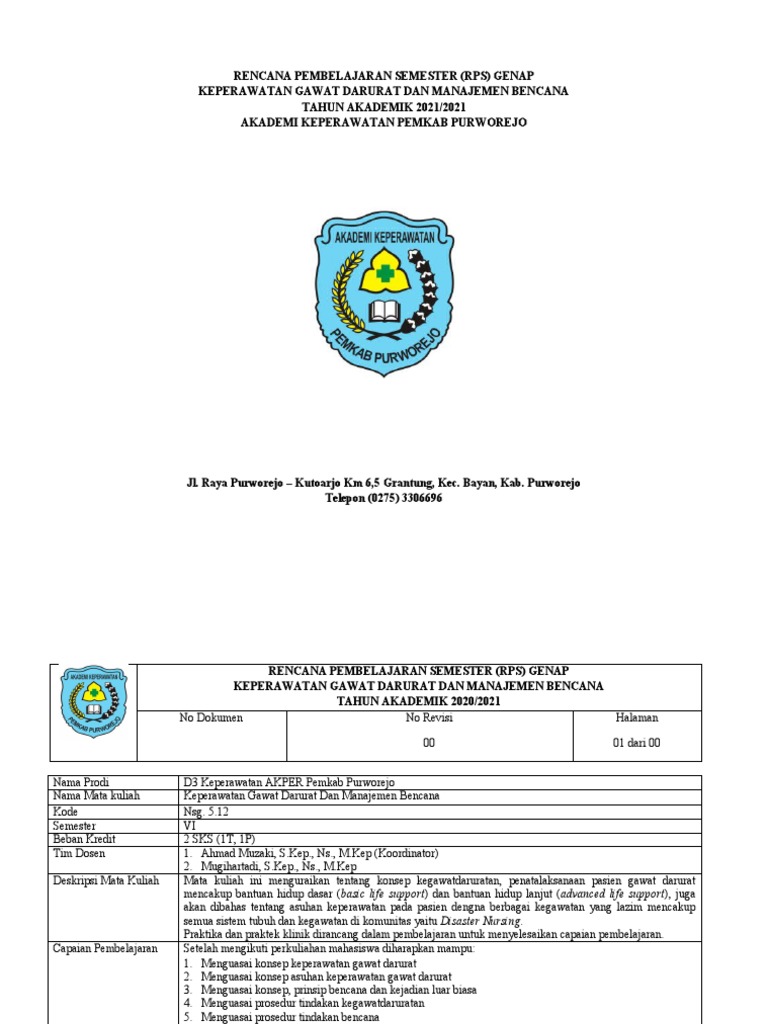 RPS_Gadar & Manaj. Bencana_Genap_2021-2022 | PDF