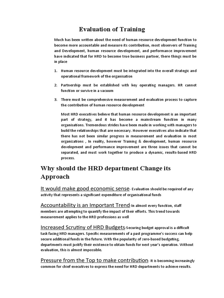 Measuring Training Impact | PDF | Evaluation | Human Resource Management