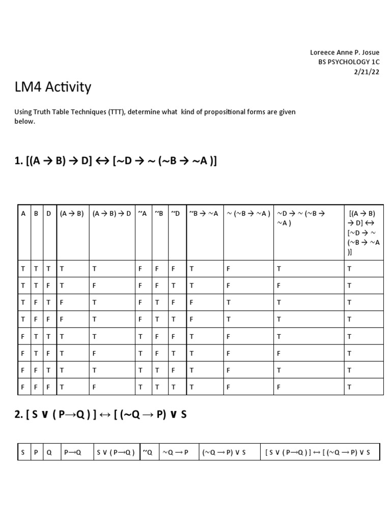 Josue LM4 Act 1 3 | PDF | Logic