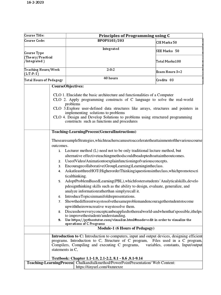 BPOPS103 | Download Free PDF | Pointer (Computer Programming) | C (Programming Language)