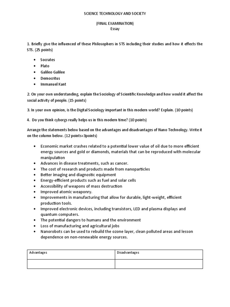 STS Final Exam: Philosophers & Technology | PDF