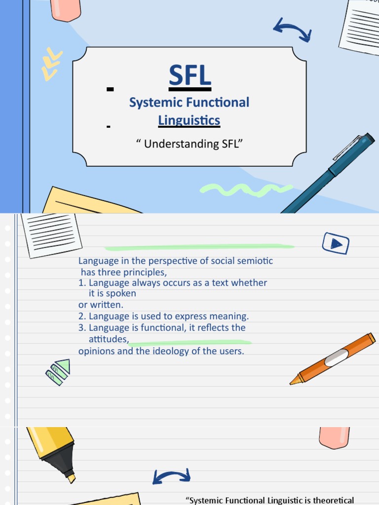 Systemic Functional Linguistics: " Understanding SFL" | PDF | Linguistics | Interpersonal ...