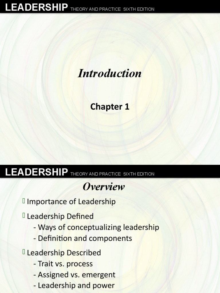 Chapter 1 Leadership | PDF