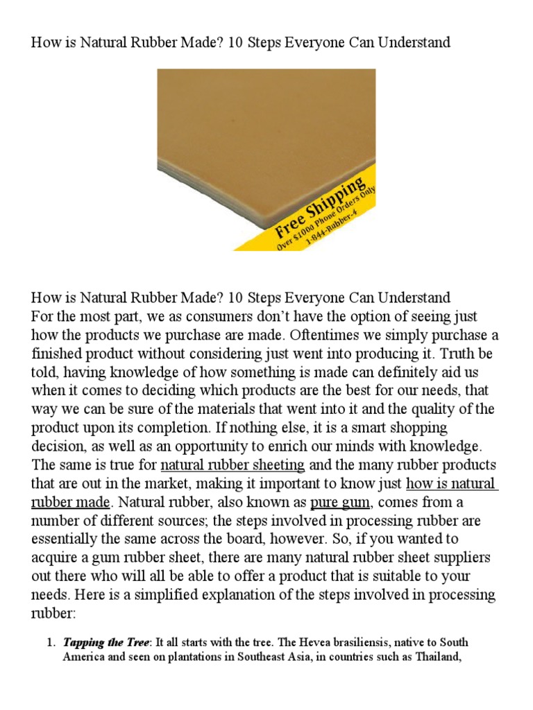How Natural Rubber is Made: 10 Steps | PDF | Natural Rubber | Physical ...