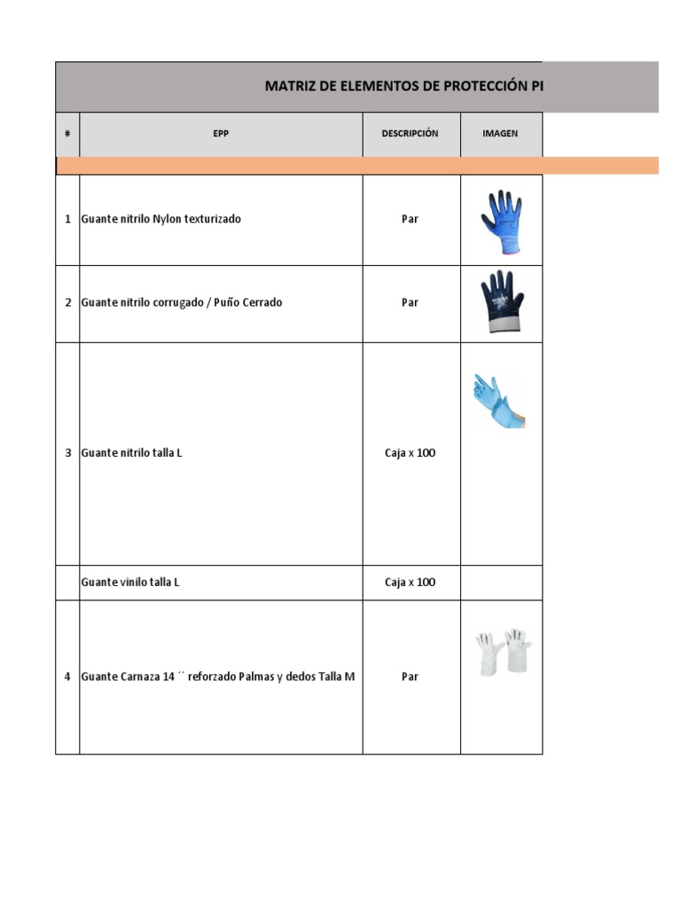 Matriz Epp | PDF | Materiales de construcción | Materiales