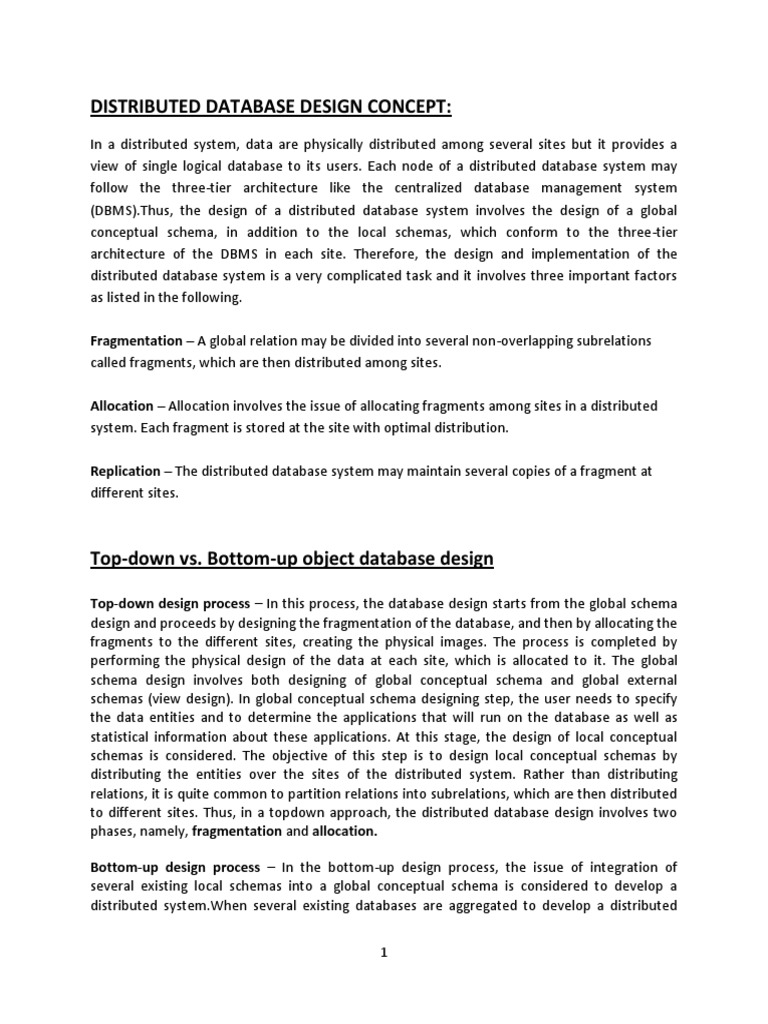 Distributed Database Design Concept | Download Free PDF | Databases | Replication (Computing)