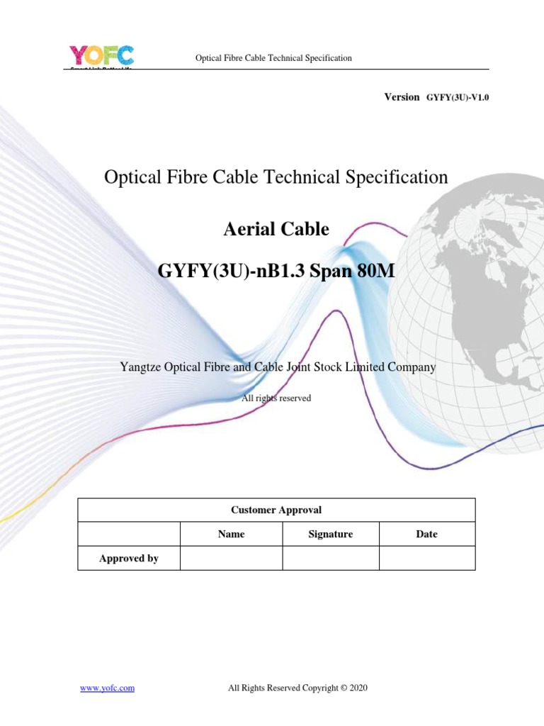 YOFC Technical Specification - GYFY (3U) - nB1.3-Span 80m | PDF ...