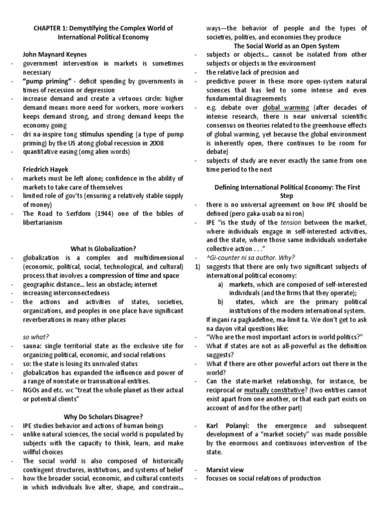 Demystifying the Complex World of International Political Economy | PDF | Power (Social And ...