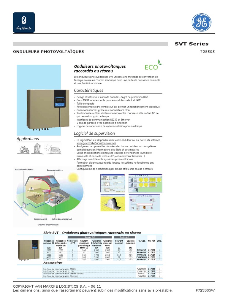 Fiche Technique Onduleur Solaire SVT PVIN02KS | PDF | Onduleur | Énergie solaire photovoltaïque