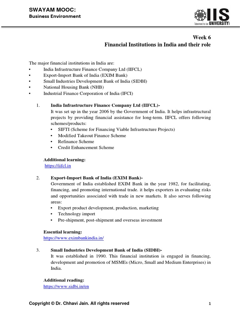 Role of Financial Institutions | PDF | Banks | Economies