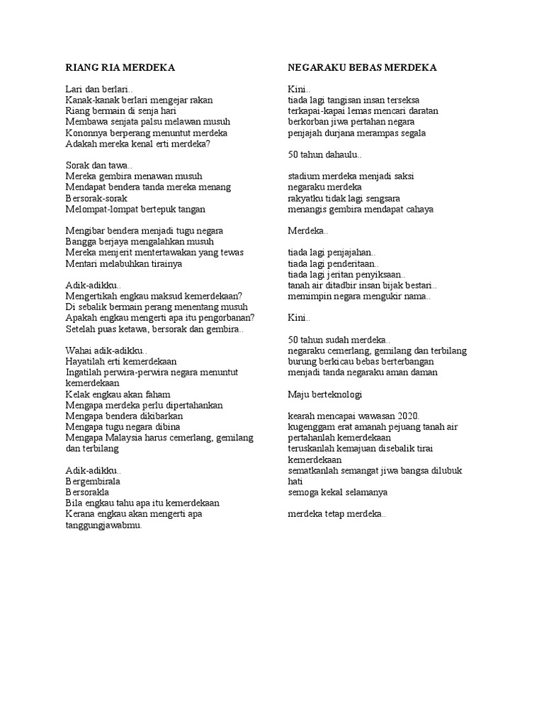 Sajak Merdeka | PDF