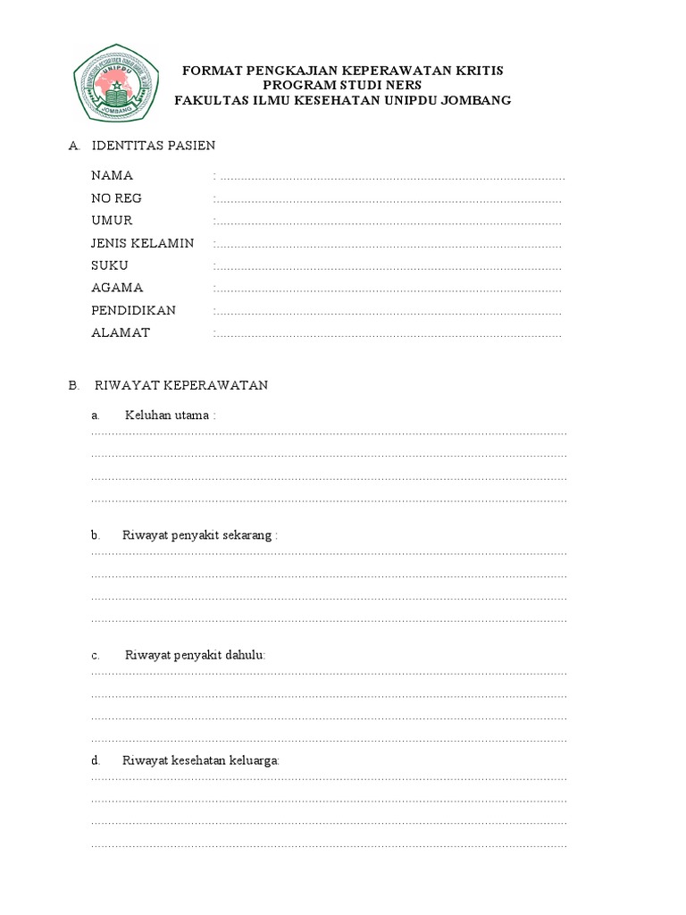 Format Pengkajian Kritis 2023 | PDF