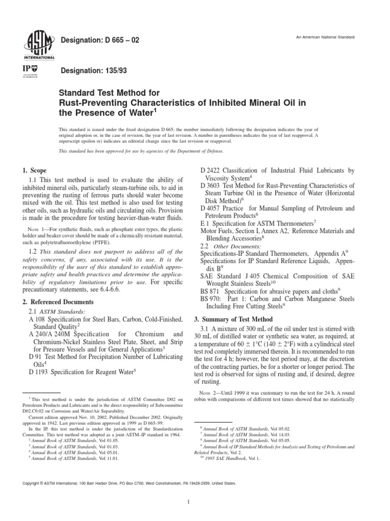 Astm D665 | Download Free PDF | Stainless Steel | Water