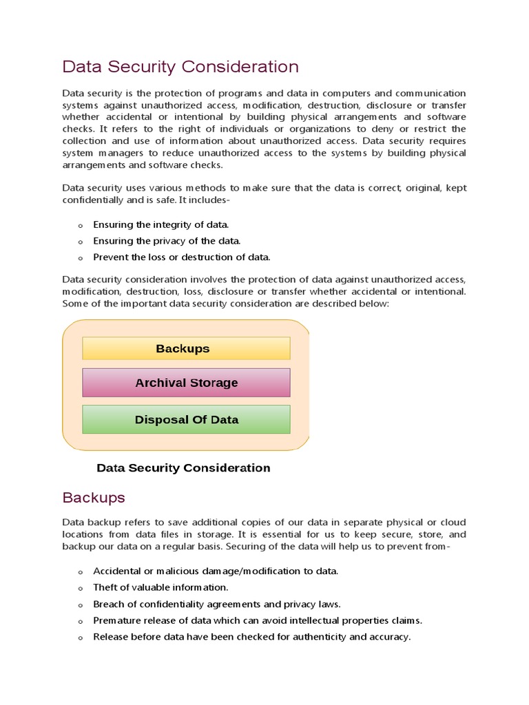 Data Security Consideration | PDF | Firewall (Computing) | Computer Network