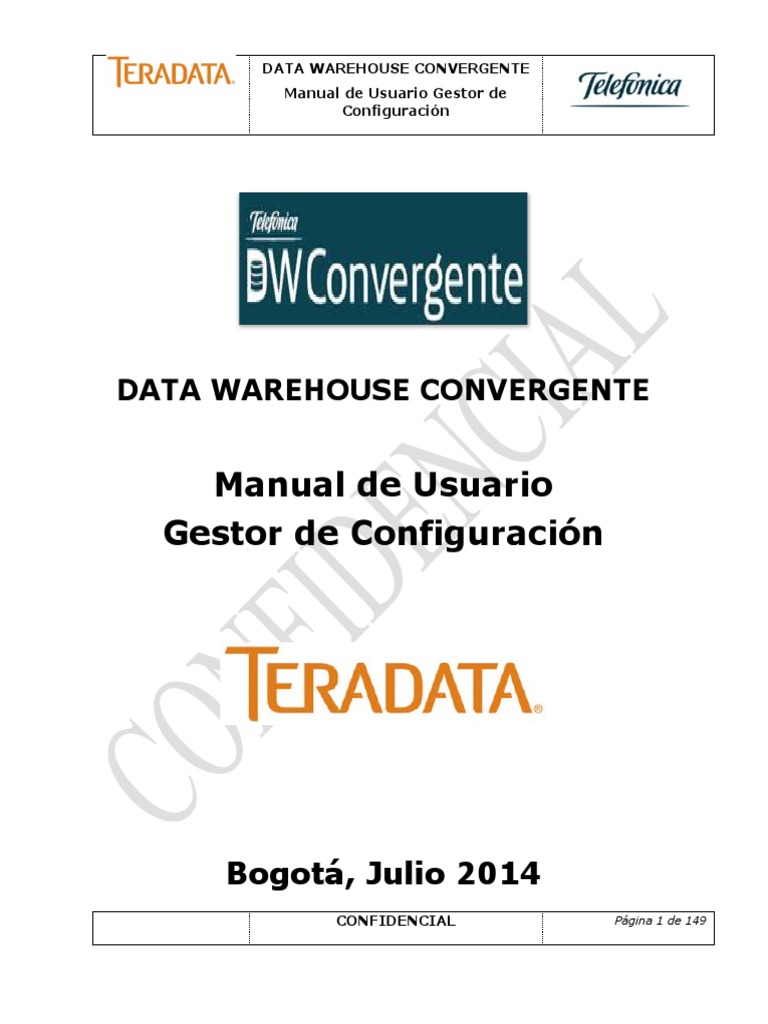 Teradata - Manual de Usuario Gestor de Configuración Aplicativo Web | PDF | Archivo de ...