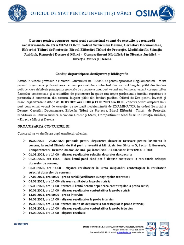 Cerinte Concurs 2023 3 | PDF