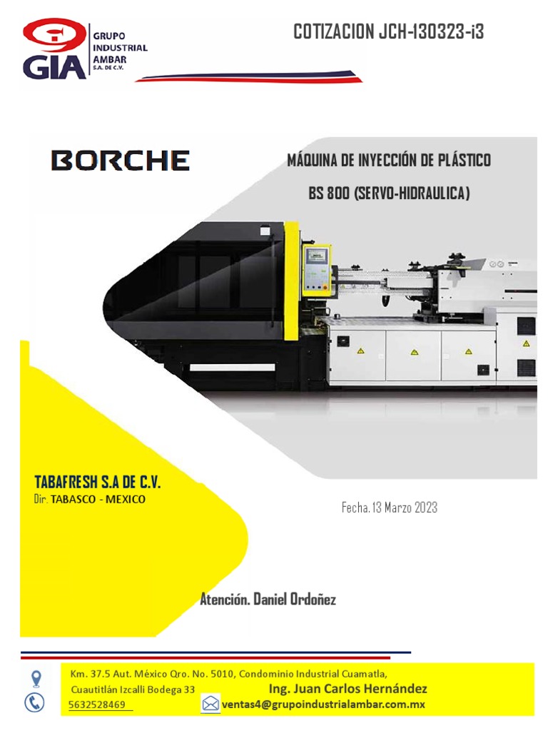 Cot. Borche Bs-Iii 800 Ton 220V Servo Hidraulica (Tabafresh) | PDF