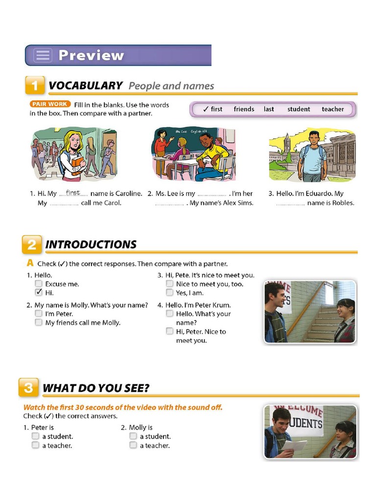 Video 1 Interchange - Welcome | PDF