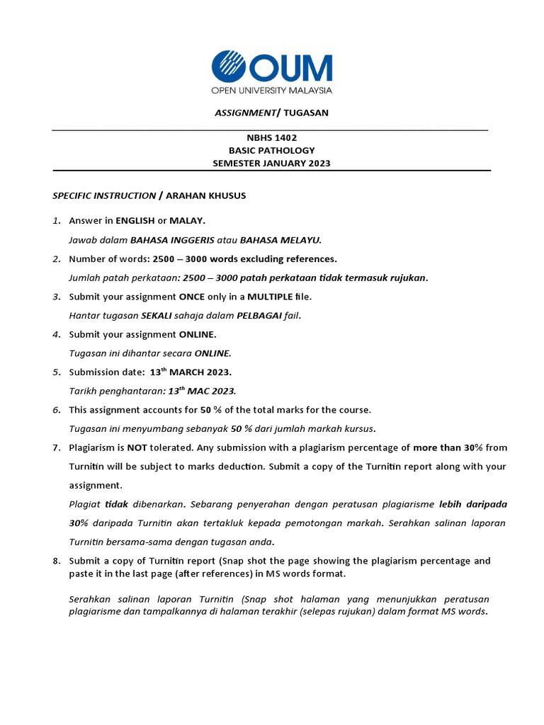 Assignment/ Tugasan | PDF | Turnitin | Medicine