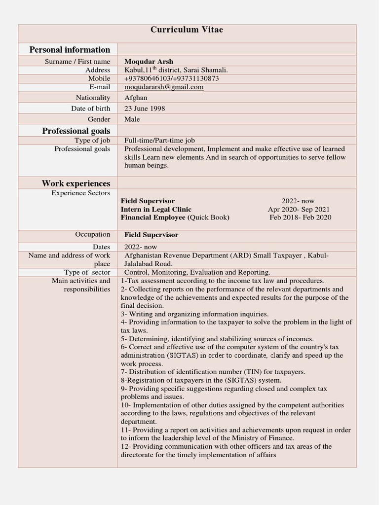 Arsh CV 1402 | PDF | Taxes | Economies