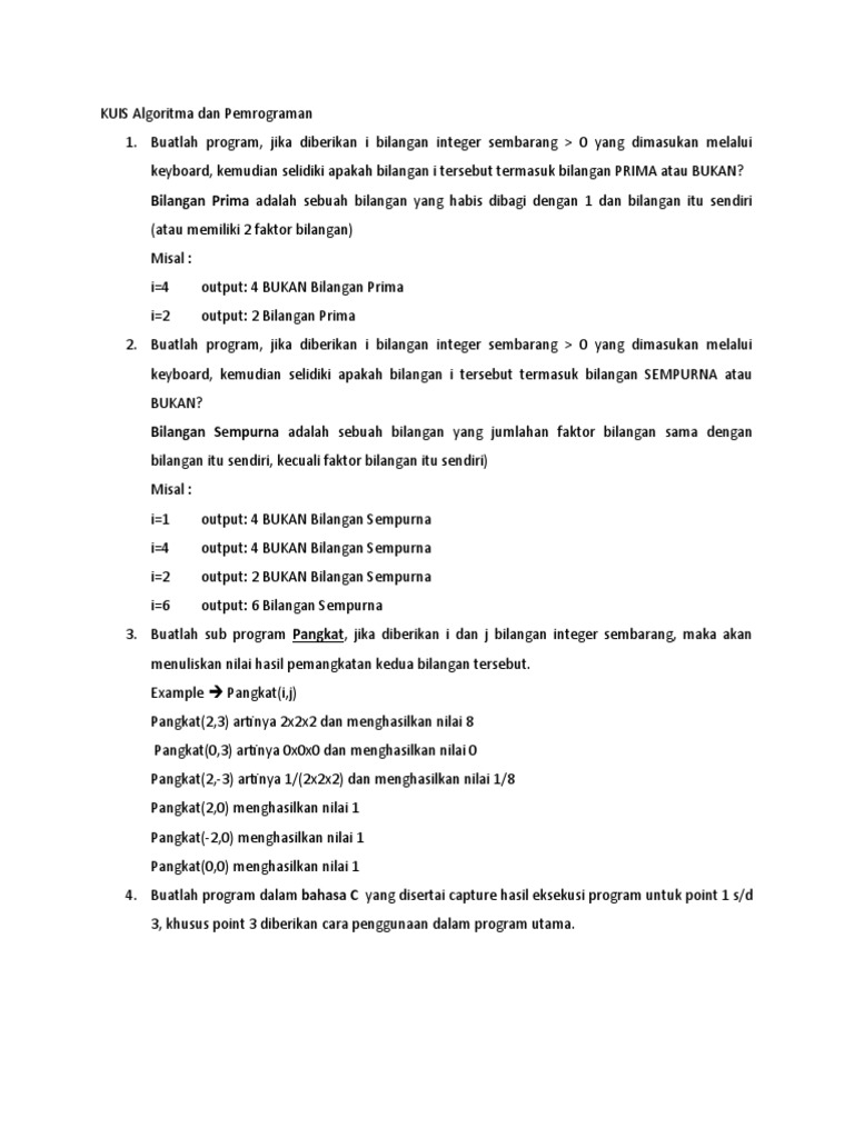 3a - KUIS Algoritma Dan Pemrograman | PDF
