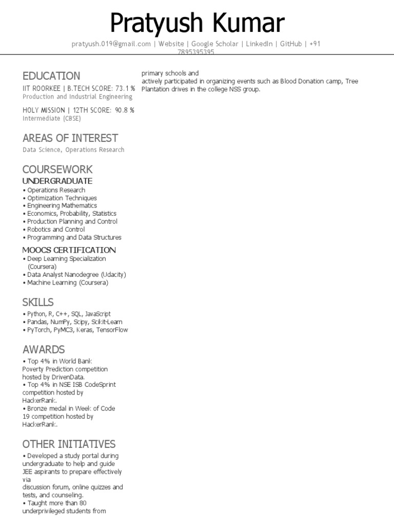 Pratyush Resume | PDF